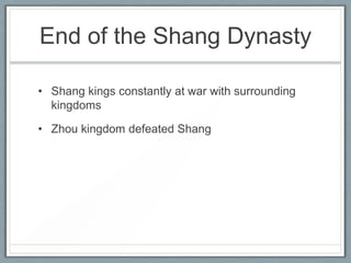 Shang Dynasty PPT | PPTX