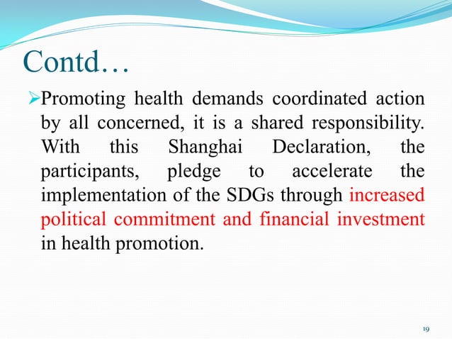 Shanghai Declaration on Health Promotion | PDF | Health Insurance ...