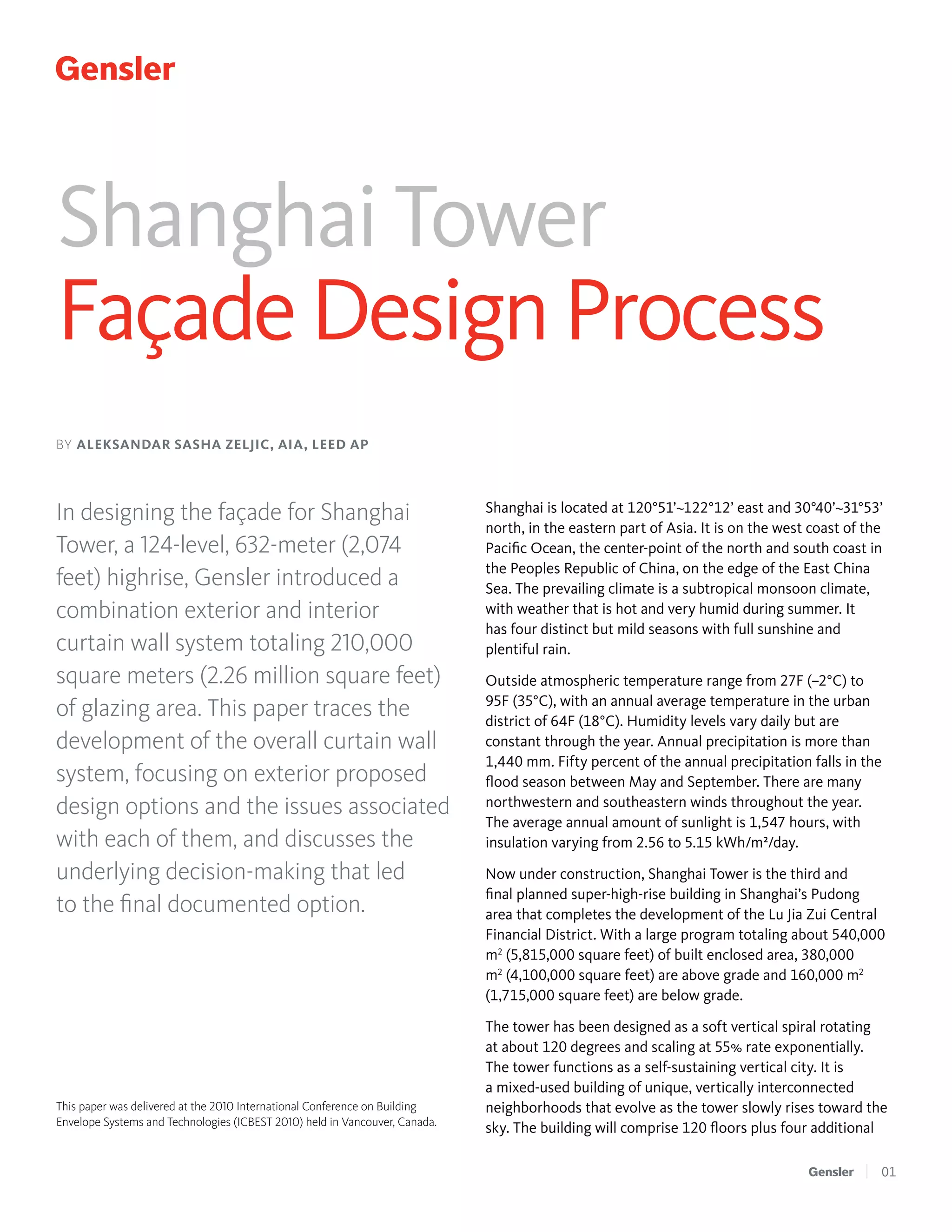 Shanghai tower facade_design_process_11_10_2011 | PDF