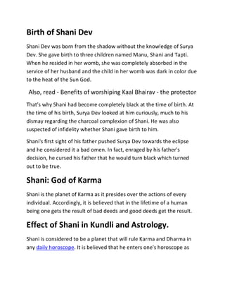 Shani: God of Karma | PDF
