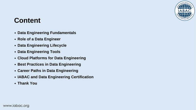 The Basics of Data Engineering with IABAC | PPT