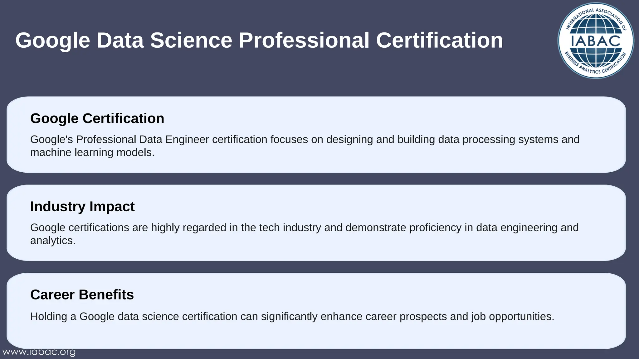 Best Data Science Certifications for Students | IABAC | PPT