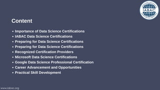 Best Data Science Certifications for Students | IABAC | PPT