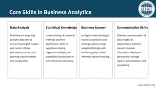 Understanding Key Business Analytics Skills for Success | IABAC | PDF