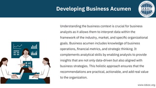 Understanding Key Business Analytics Skills for Success | IABAC | PDF