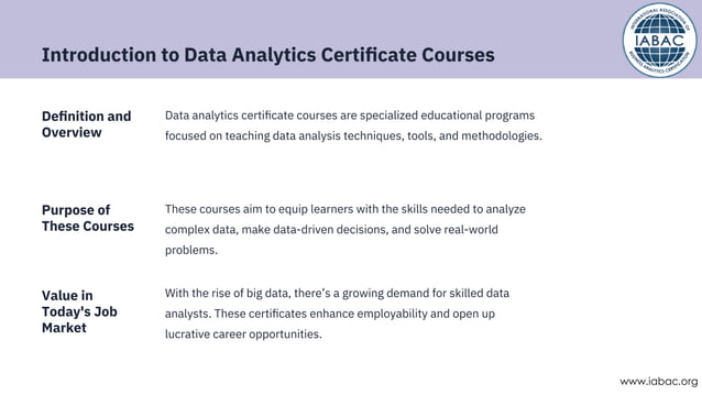 What Are Certificate Courses in Data Analytics | IABAC | PDF