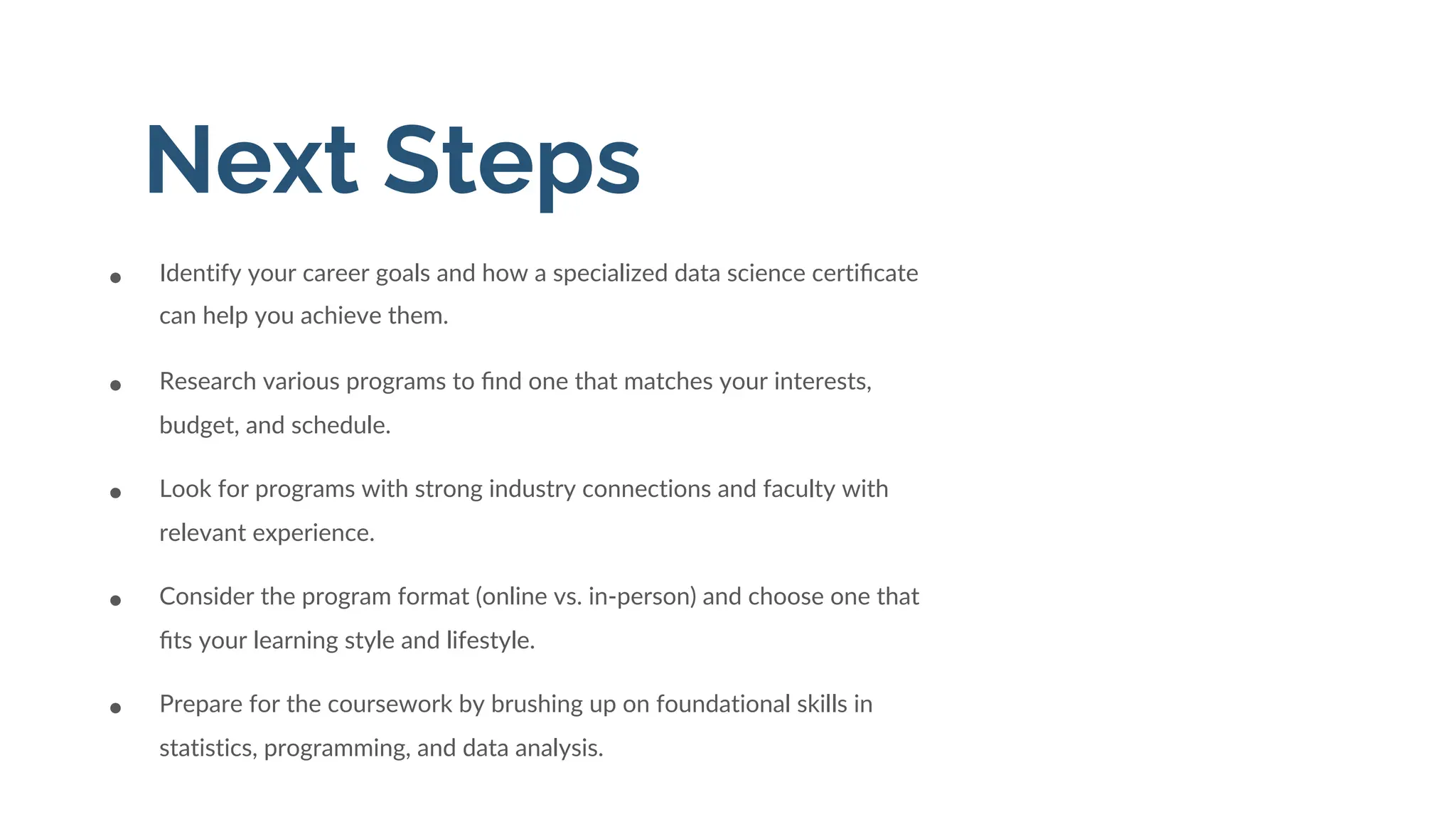 Specialized Data Science Certificate Programs | PPT