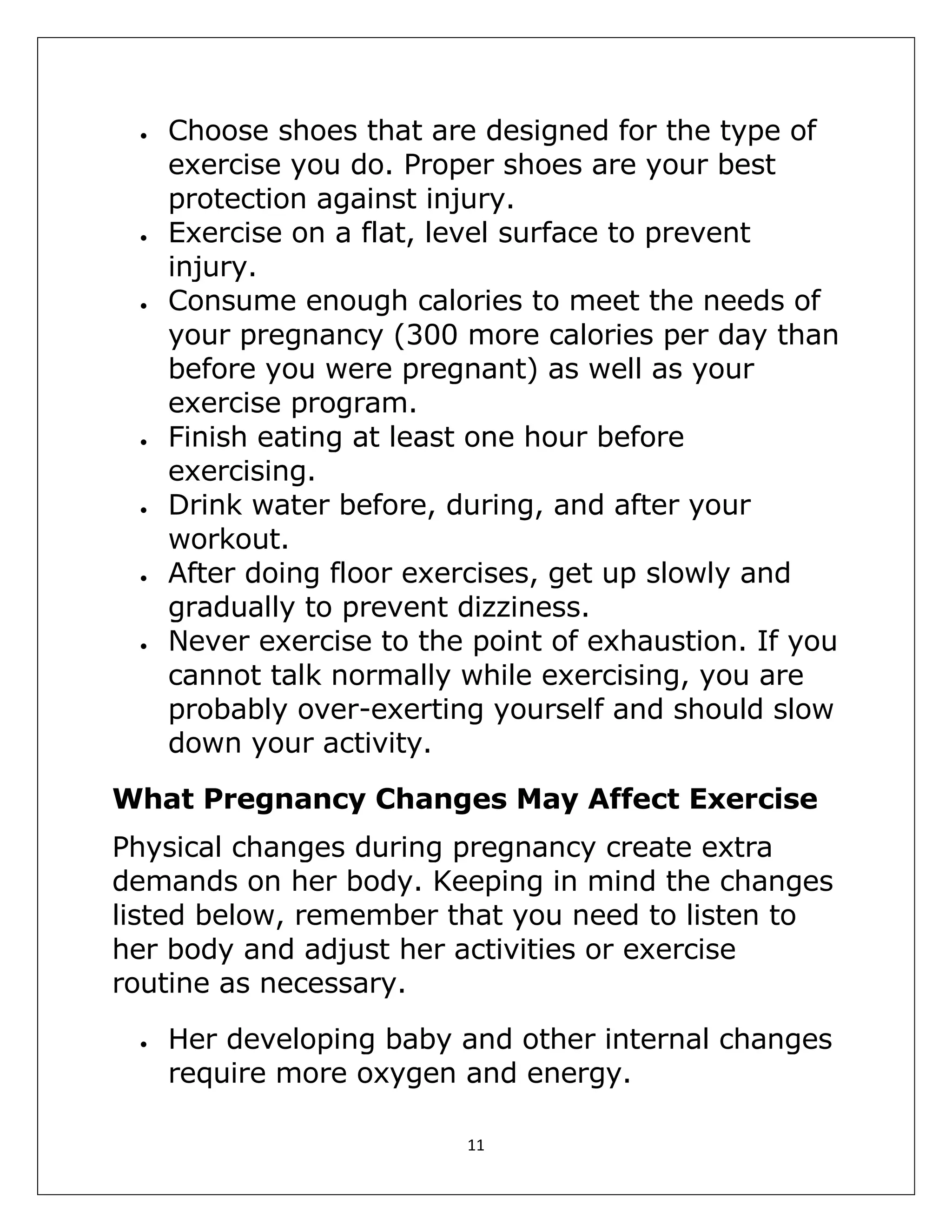 Physical Exercises for Pregnant Women | PDF