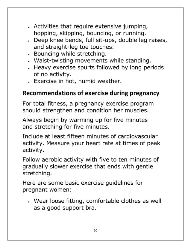 Physical Exercises for Pregnant Women | PDF | Pregnancy | Reproductive ...