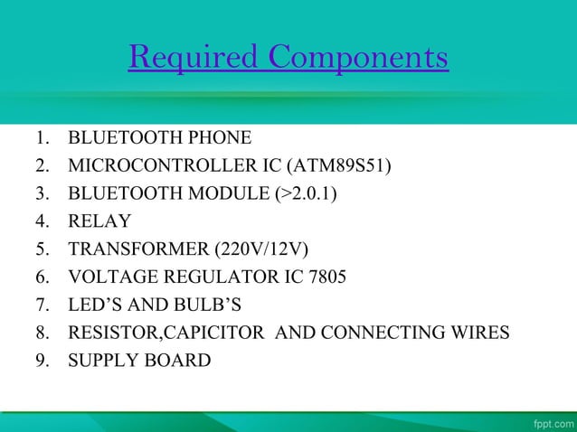 Bluetooth based Home Automation | PPT