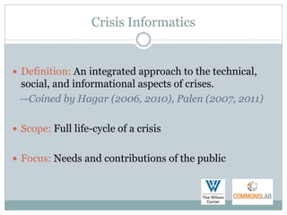 Opportunities and Challenges in Crisis Informatics | PDF | Internet ...