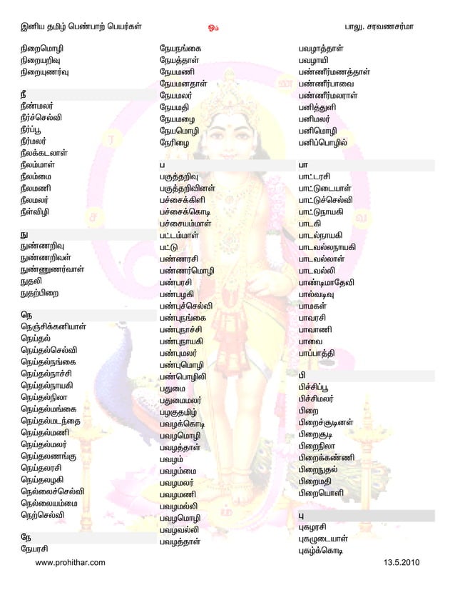 tamil female baby names | PDF