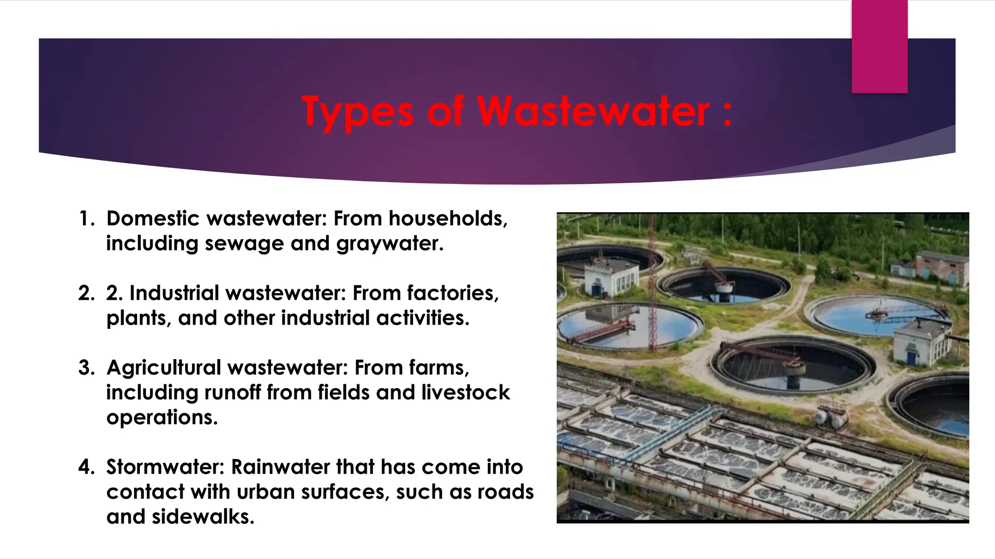 Characteristics of waste water form industries (Food industry and ...