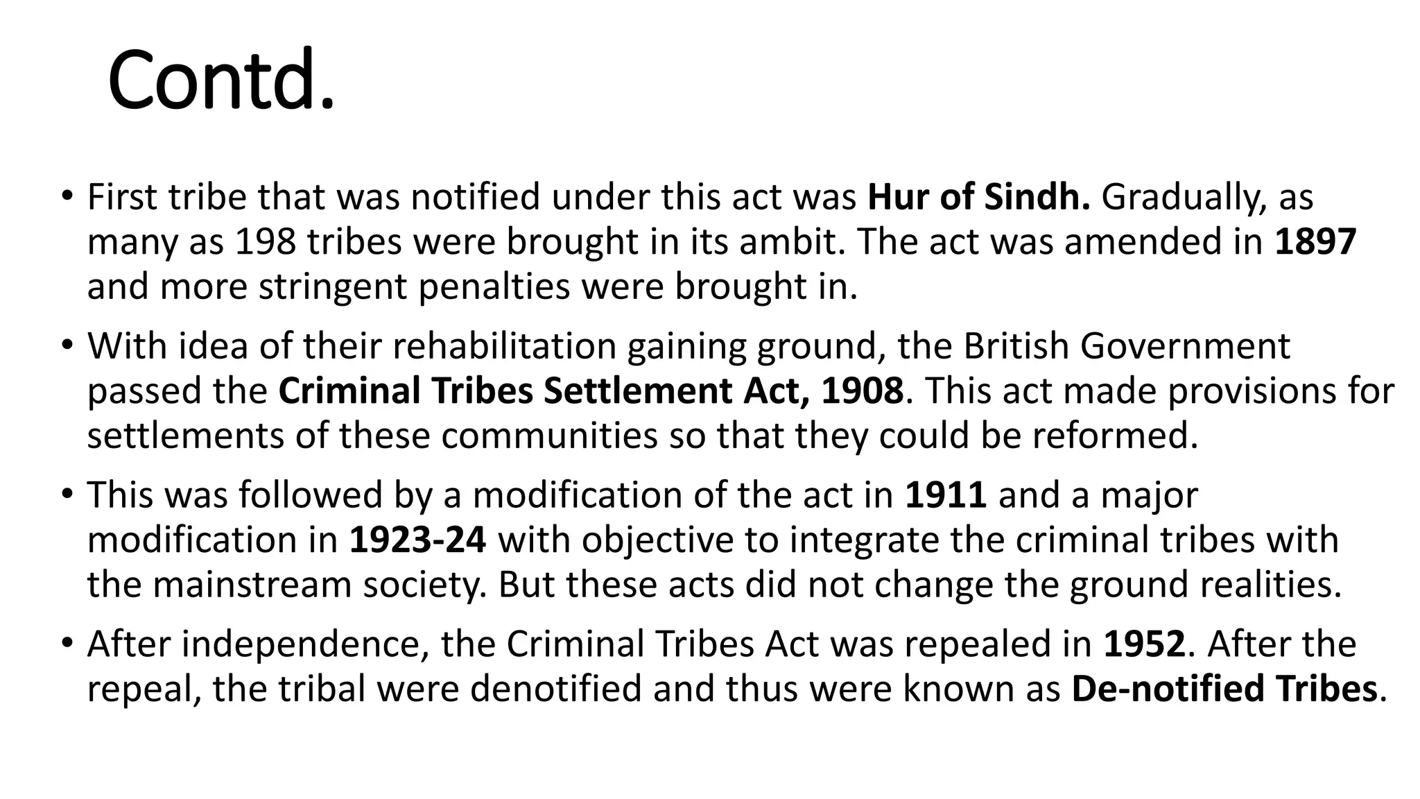 Denotified Tribes in India | PPT