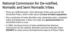 Denotified Tribes in India | PPT