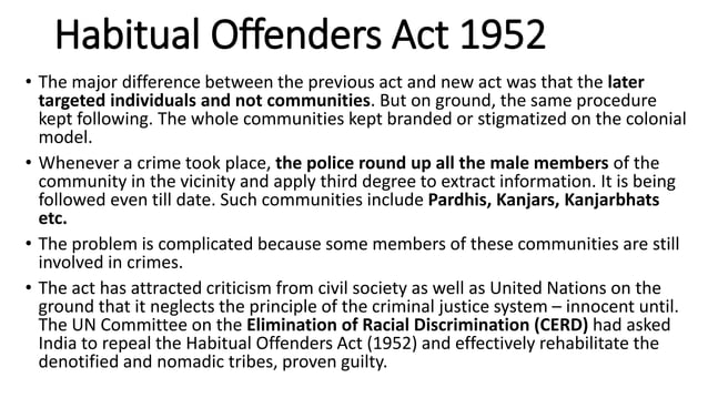 Denotified Tribes in India | PPT