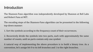 Shannon-Fano algorithm | PDF