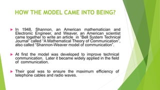 Shannon and weaver model | PPTX