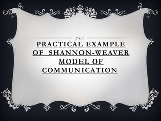 Shannon and weaver model of communication | PPTX