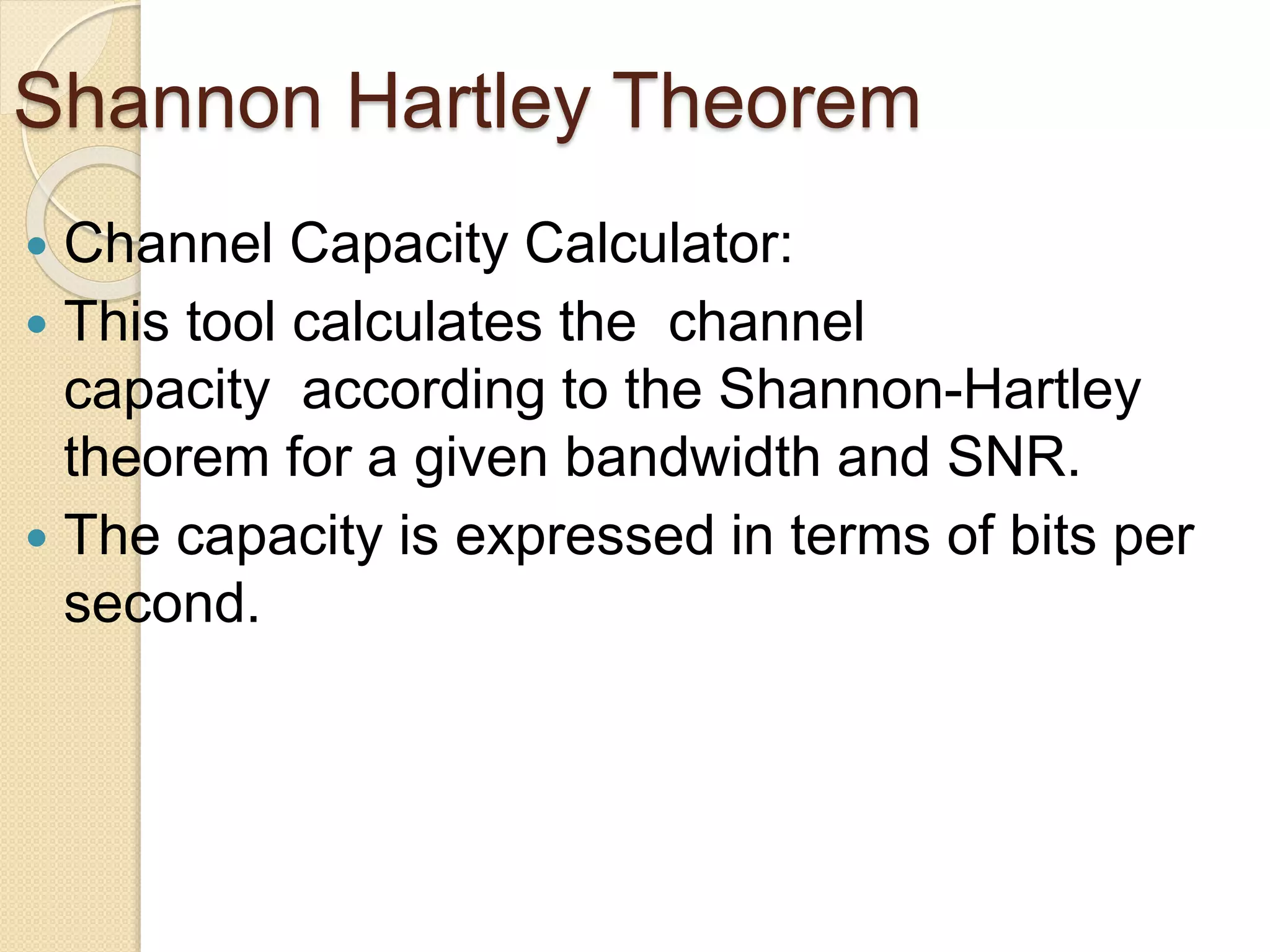 Shannon Hartley theorem by Shafiqa Memon (19ES30).pptx