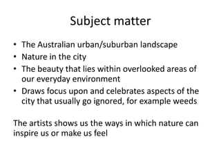 Artist's Talk: Shannon Smiley. Key Stage 3 students (Helen Nodding) | PPTX