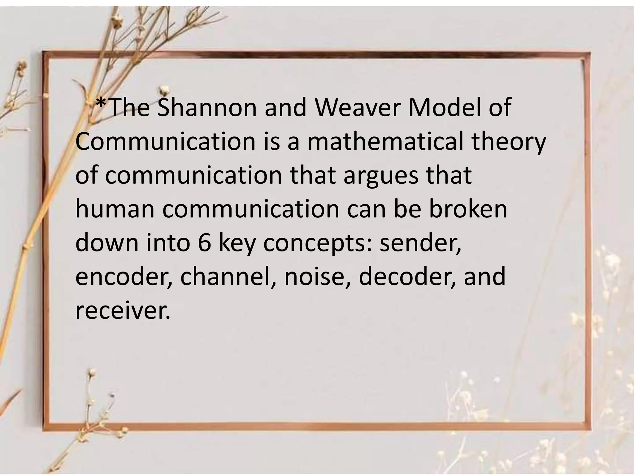 Shannon weaver mode | PPTX