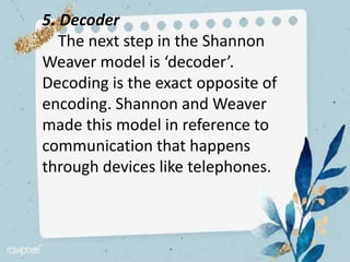 Shannon weaver mode | PPTX