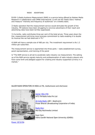 Shan ( radio advertising) | PDF