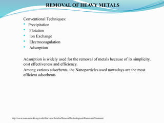 Removable of heavy water ions from using nano material | PPTX