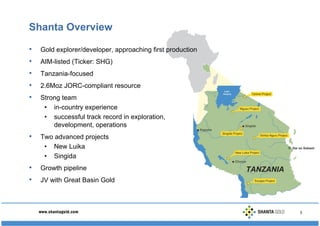 Shanta Gold Investor Presentation | PPT