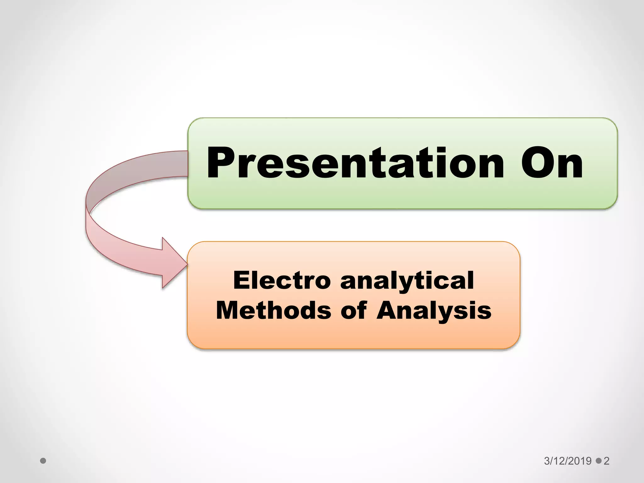 Electroanalytical Methods of analysis | PPTX