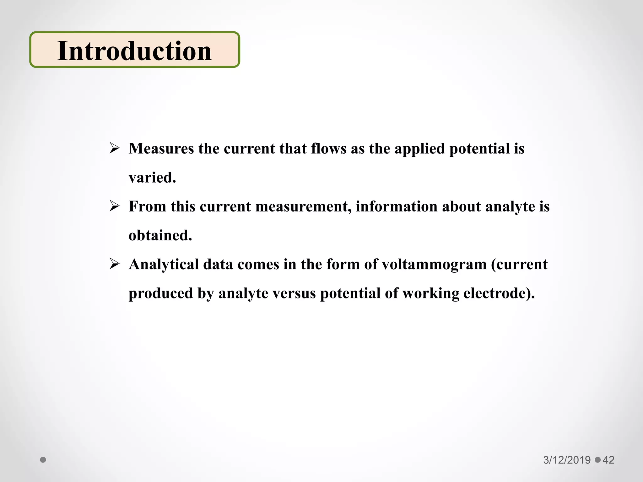 Electroanalytical Methods of analysis | PPTX