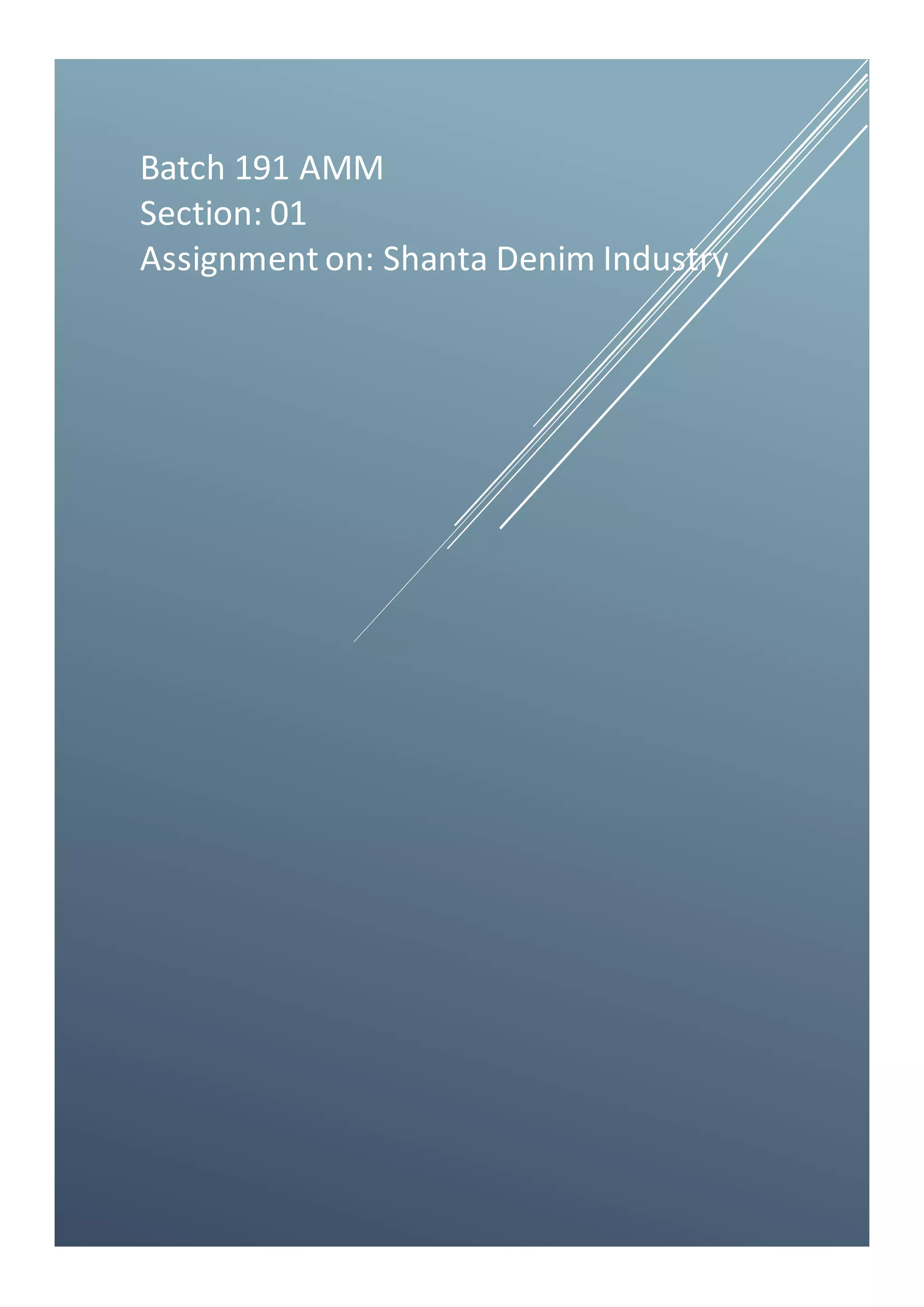Shanta denim industry | DOCX