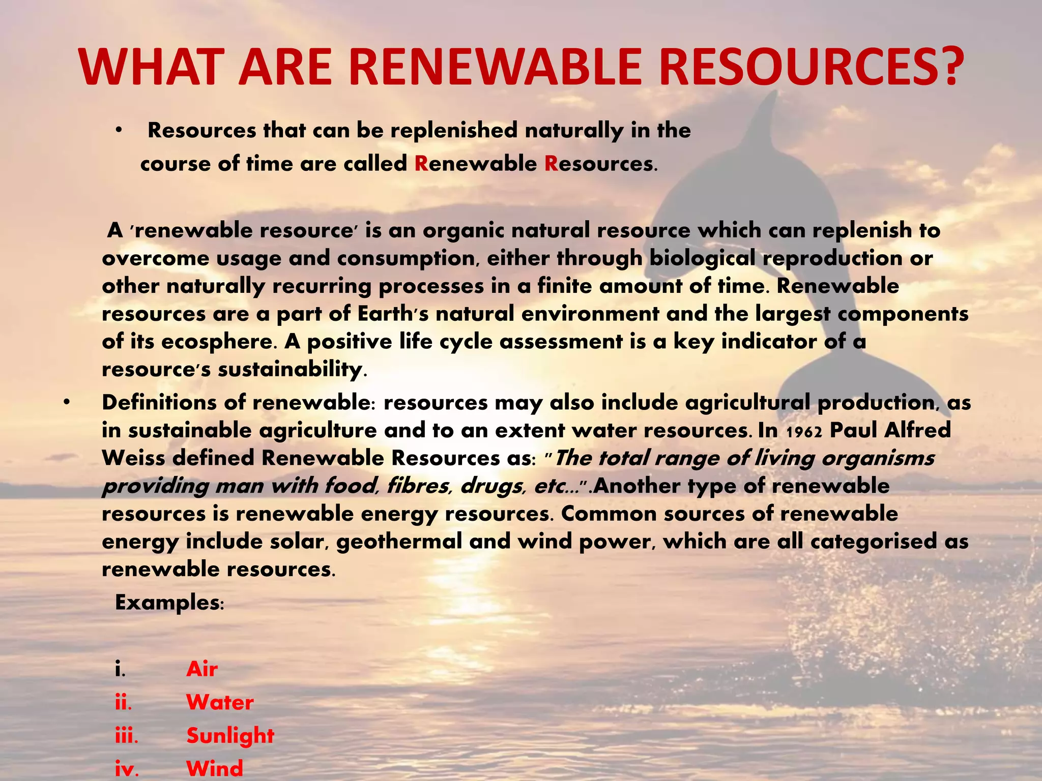 renewable and non renewable resources | PPTX