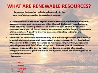 renewable and non renewable resources | PPTX