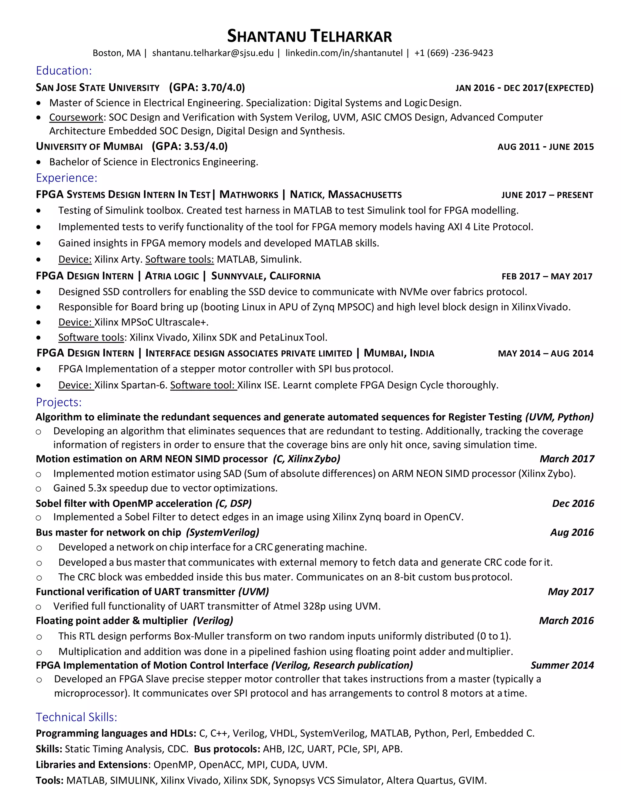 Shantanu's Resume | PDF | Programming Languages | Computing