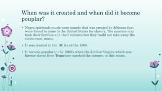 Negro Spiritual Music | PPT