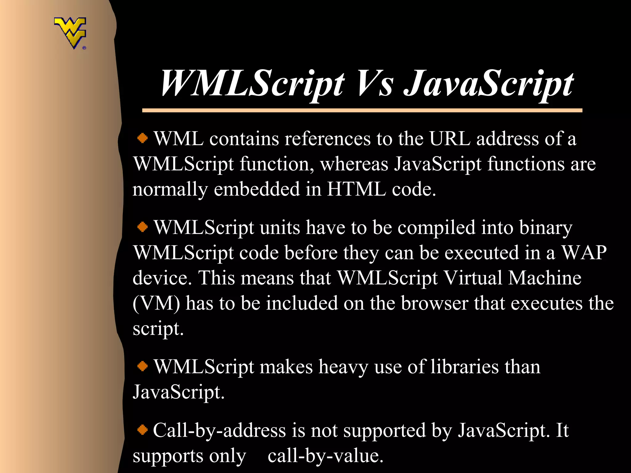WML Script by Shanti katta | PPT | Web Development | Internet