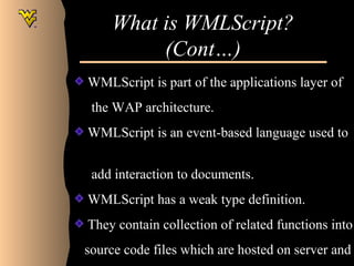 WML Script by Shanti katta | PPT | Web Development | Internet