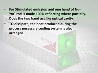 Nd-YAG Laser | working and construction | PPTX