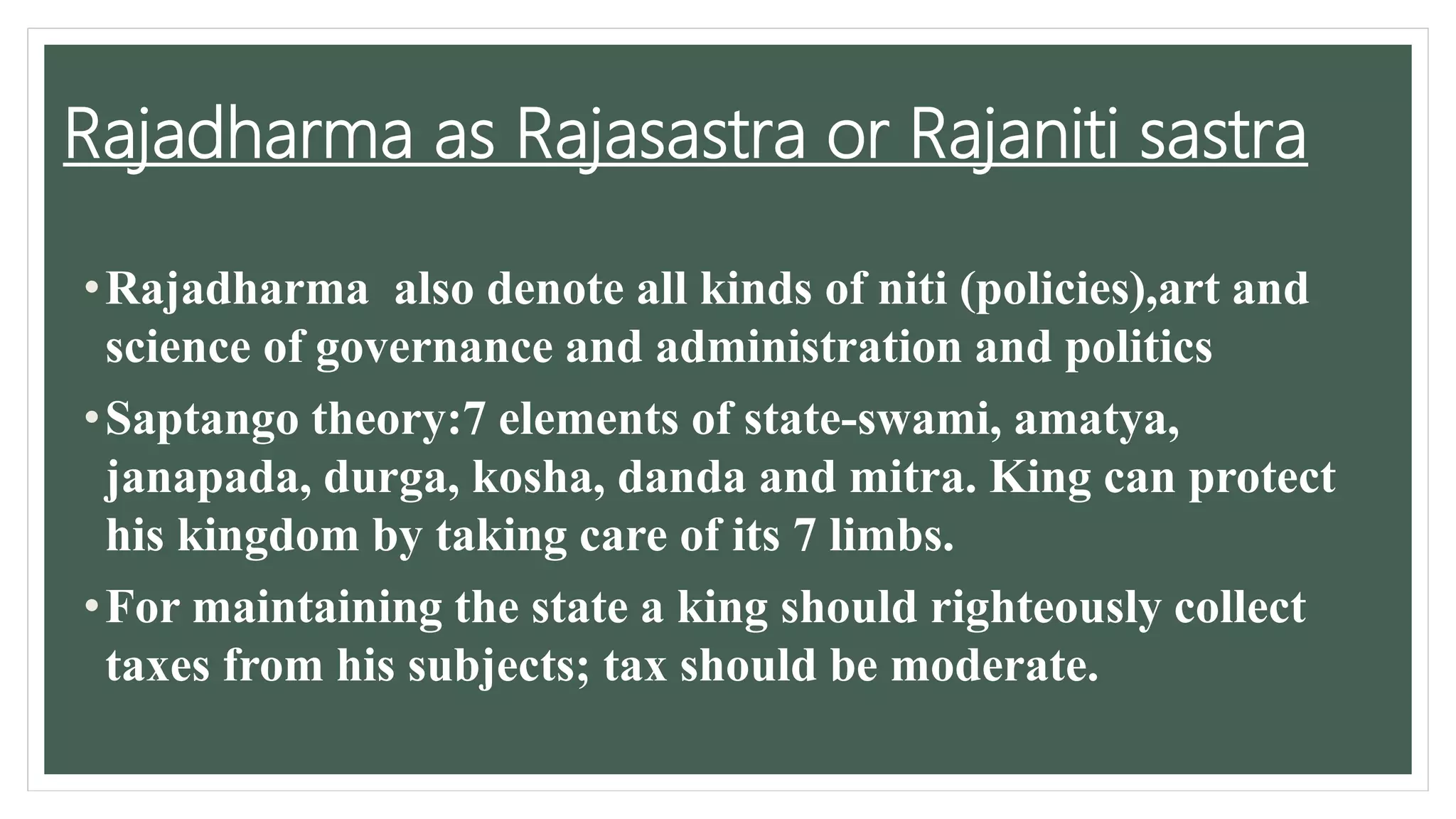 Shantiparva:Rajadharma(Mahabharata) | PPTX