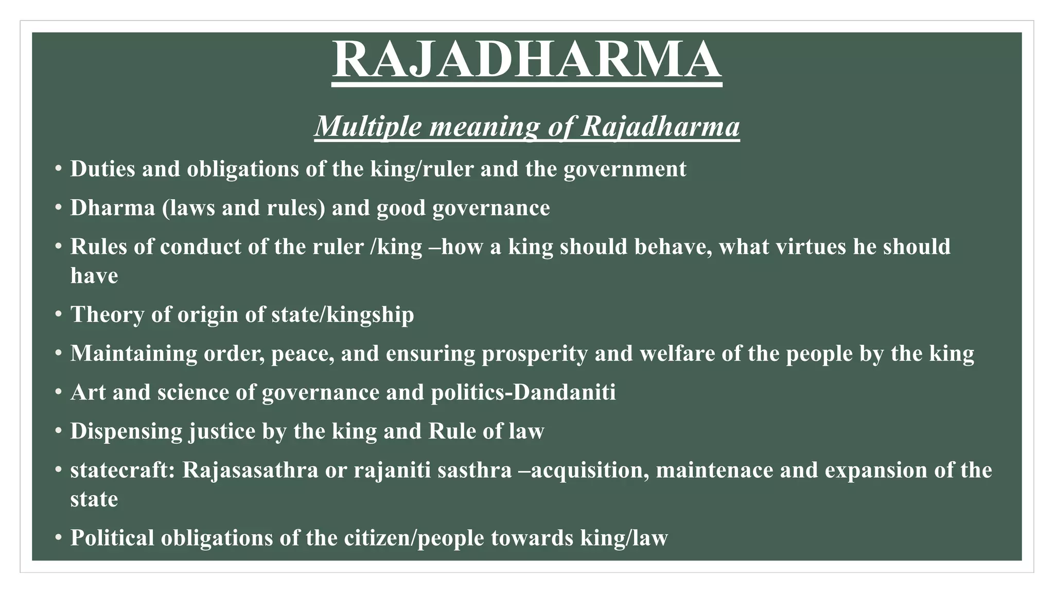 Shantiparva:Rajadharma(Mahabharata) | PPTX