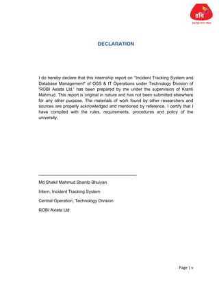 Internship Report on Incident Management System of Robi Axiata Ltd. | PDF | Computing ...