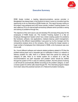 Internship Report on Incident Management System of Robi Axiata Ltd. | PDF | Computing ...