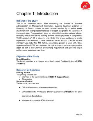 Internship Report on Incident Management System of Robi Axiata Ltd. | PDF | Computing ...