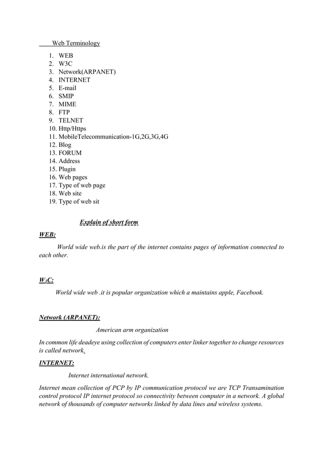 Web Terminology | PDF