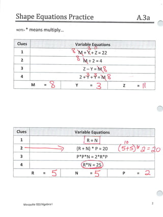 Shape Equations Practice 8 25 | PDF | Physics | Science