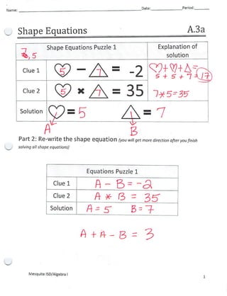 Shape Equations Practice 8 25 | PDF | Physics | Science