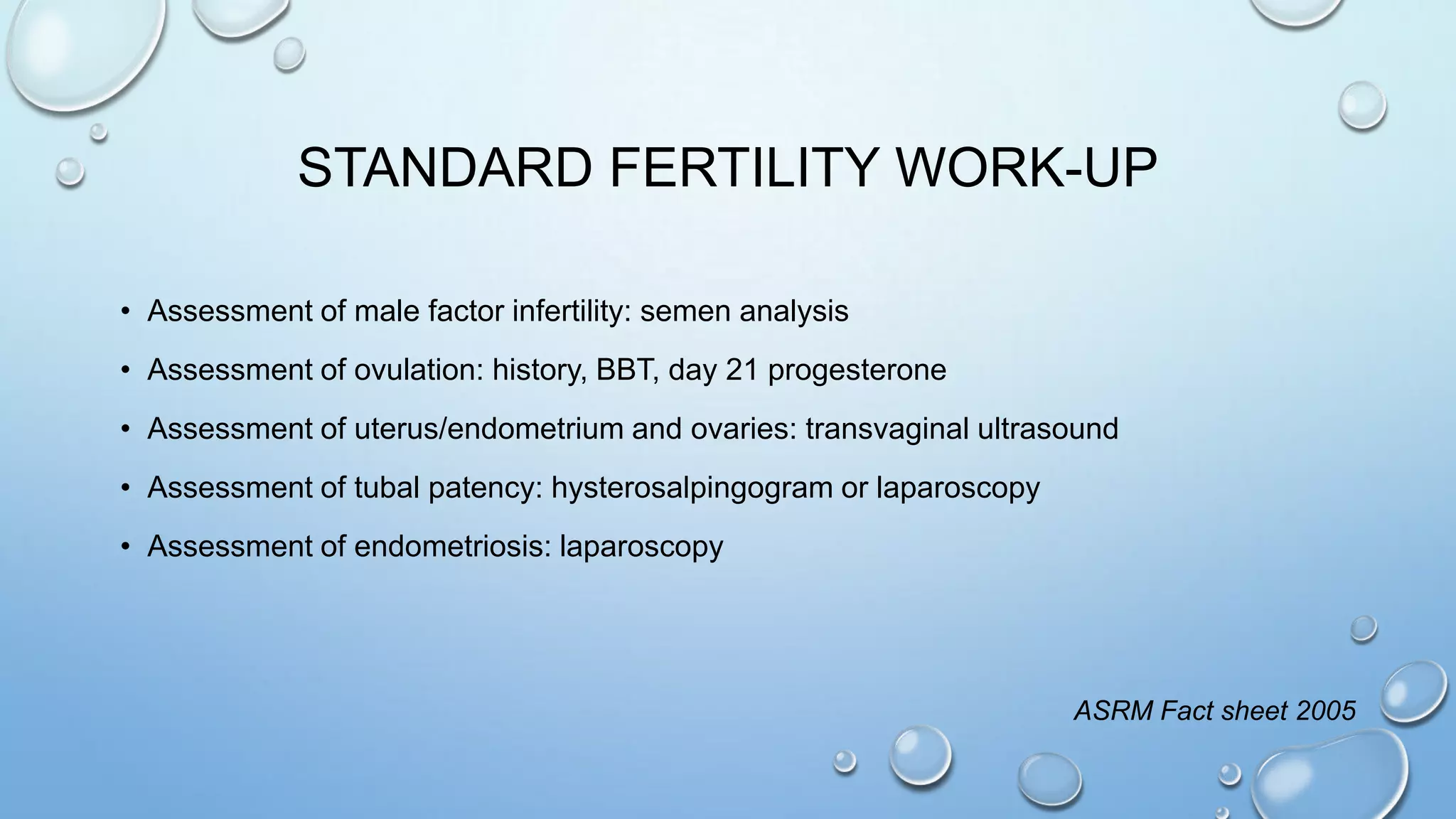 Management of the Infertile Couple in a Primary Care Setting. Part I | PPTX