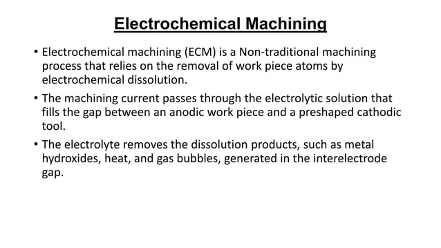 Shaped tube electrolytic machining | PPTX | Chemistry | Science